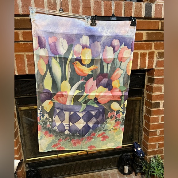 Party Supplies | Vintage 9s Pastel Tulips A Bird Flag | Poshmark